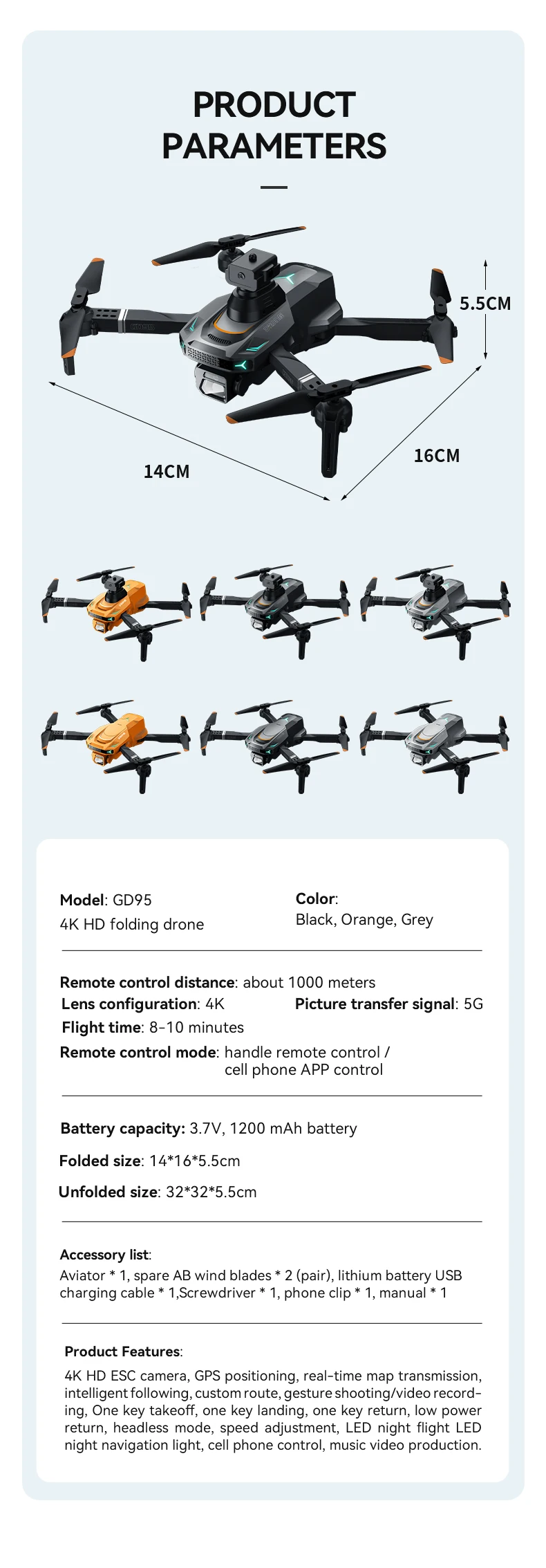 2024 GD95 Pro Max Drone - 8K HD Dual Camera Brushless Motors GPS Smart – RCDrone