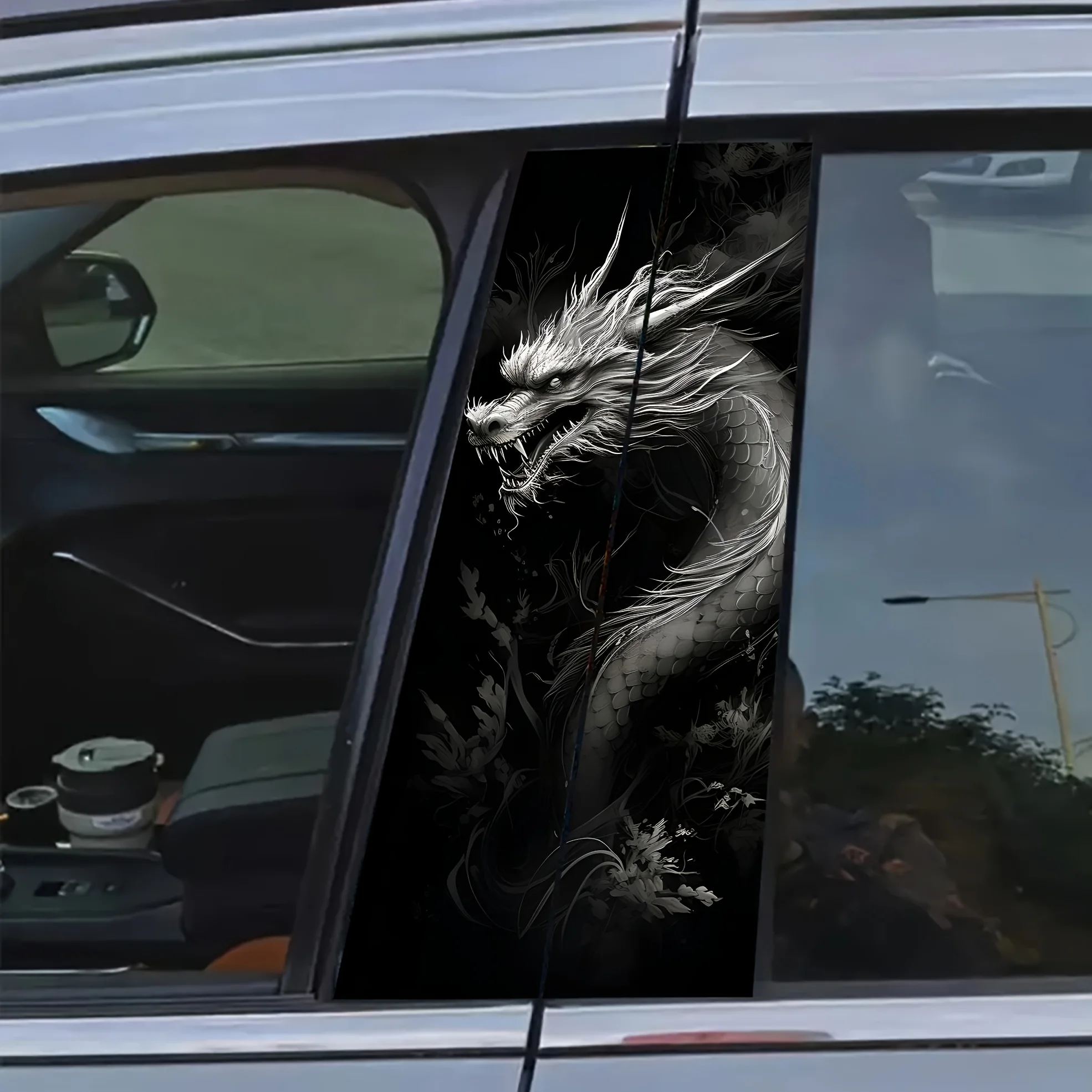 Dragon patterned car sticker, depicting supernatural creatures, UV ...