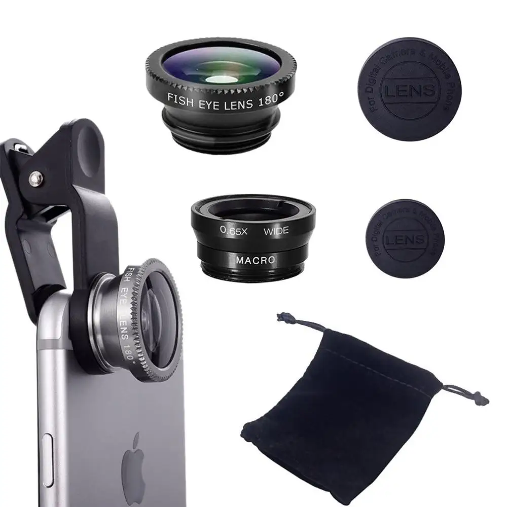 Fish-Eye-Lentes-Macro-Kits-de-C-mera-com-Clip-Fisheye-Lente-Do-Telefone ...