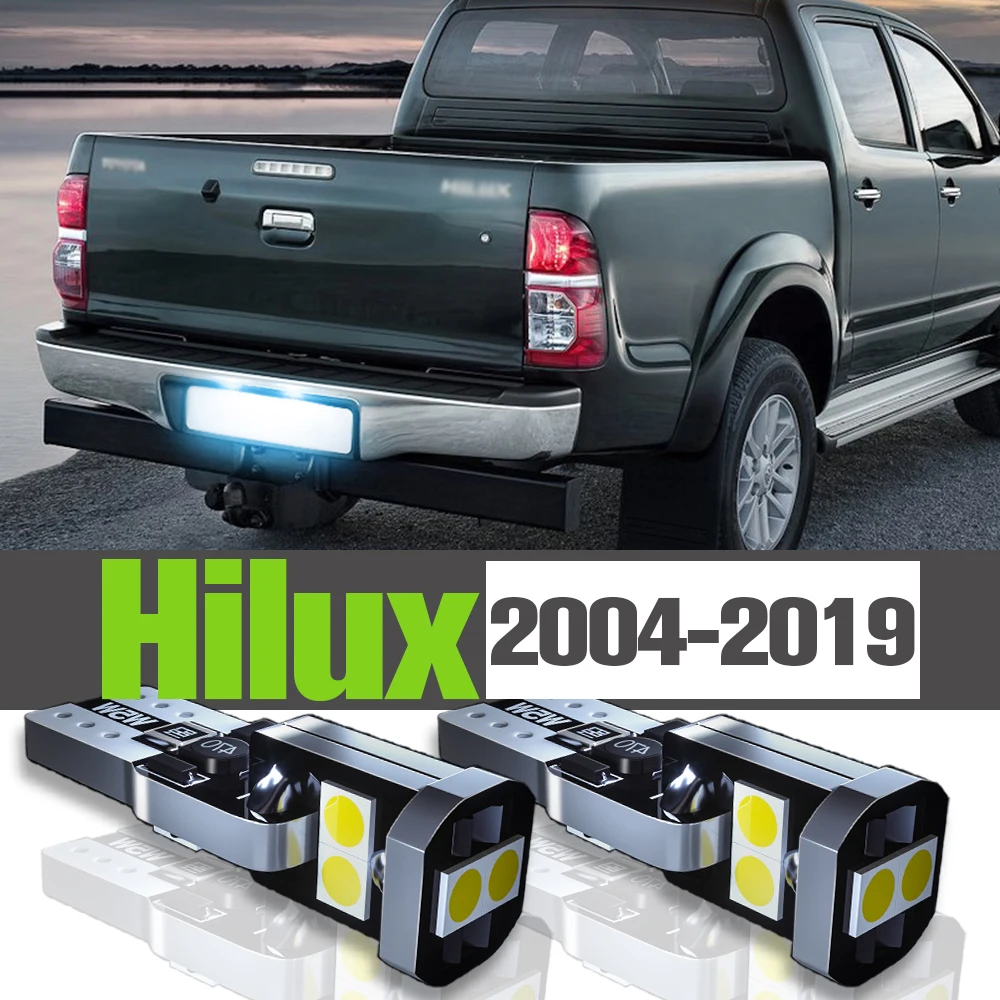 2x LED License Plate Light Accessories Lamp For Toyota Hilux 2004-2019 ...