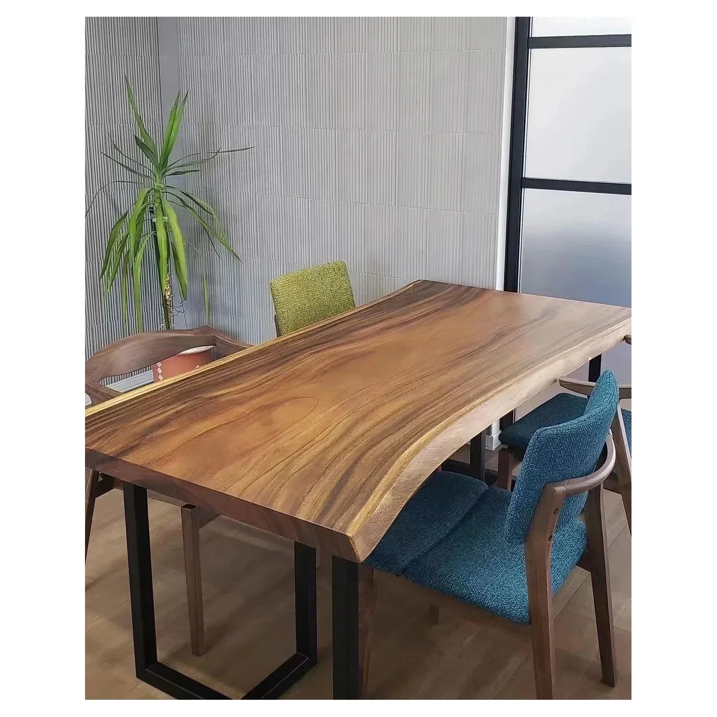 Solid-Walnut-Wood-Slab-Large-Size-Irregular-Shaped-Wood-Dining-Table ...