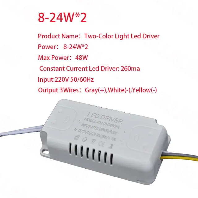 Constant Current Power Driver Ceiling Light Changeable Dual Color 240 ...