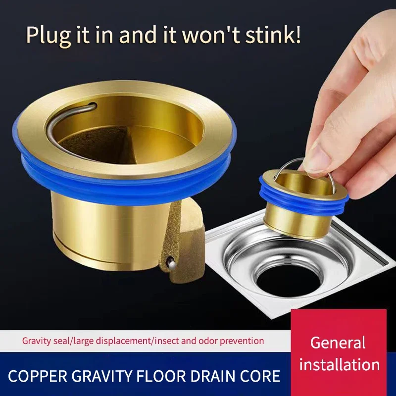 All-copper-Floor-Drain-Core-Floor-Shower-Drain-Stopper-Insectproof-Anti ...