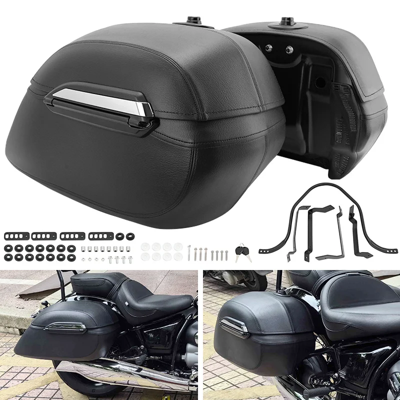 Motorcycle-Hard-Saddlebags-Universal-Side-Bag-Waterproof-Saddle-Hard ...