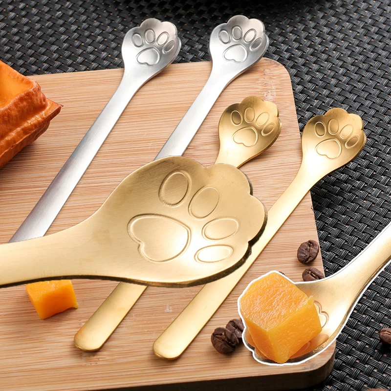 5-1PCS-Creative-Cute-Cat-Claw-304-Stainless-Steel-Spoon-for-Ice-Cream ...