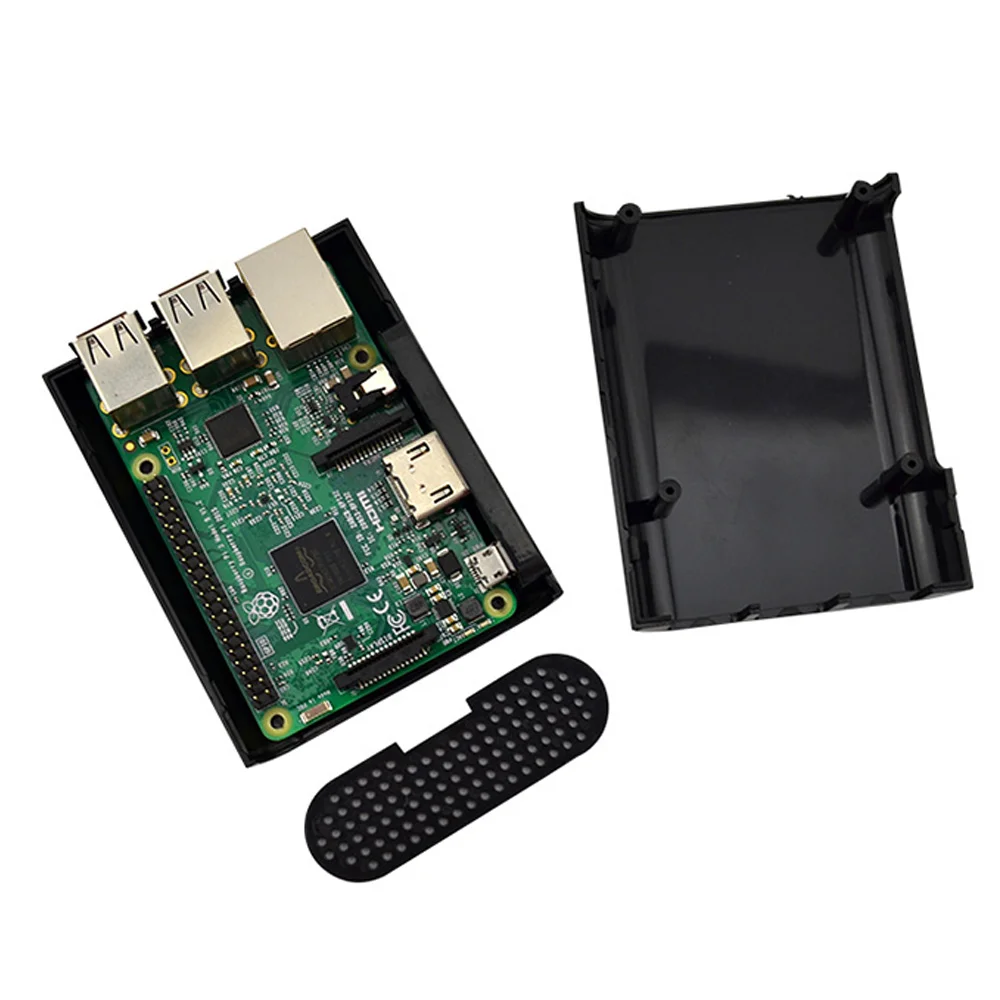 Para Raspberry Pi 3 Modelo B Plus para Raspberry Pi 3 2 funda negra carcasa caja ABS caja Diy ...