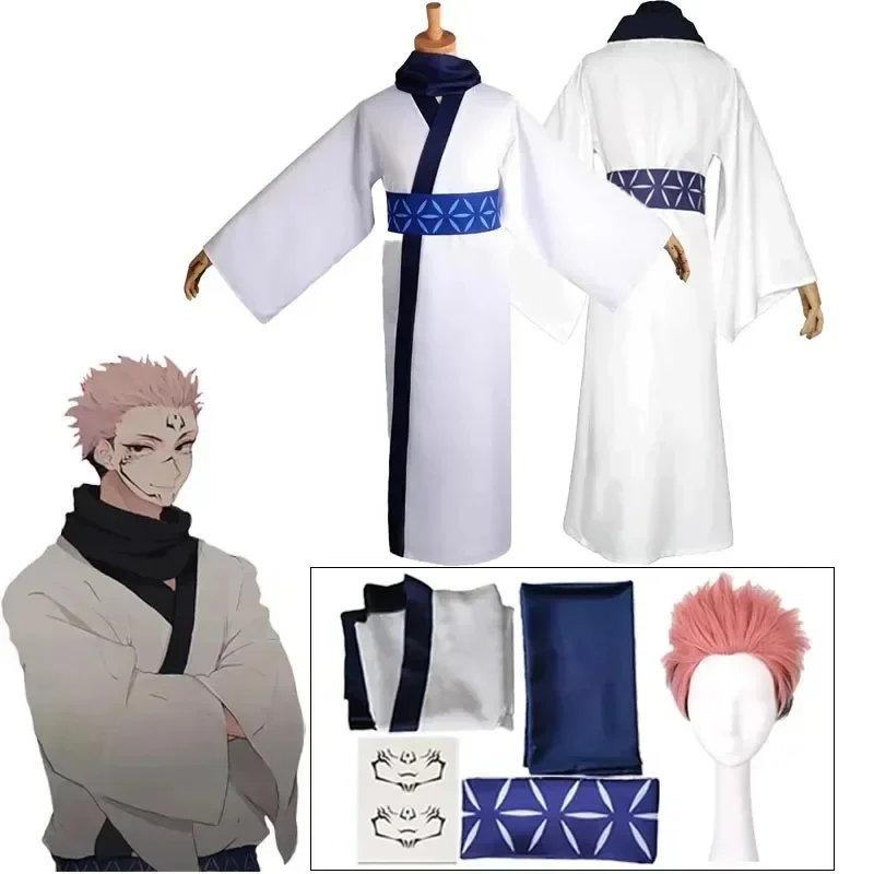 Jujutsu-Kaisen-Ryomen-Sukuna-Cosplay-Costume-Wig-Tattoo-Japanese-Kimono ...