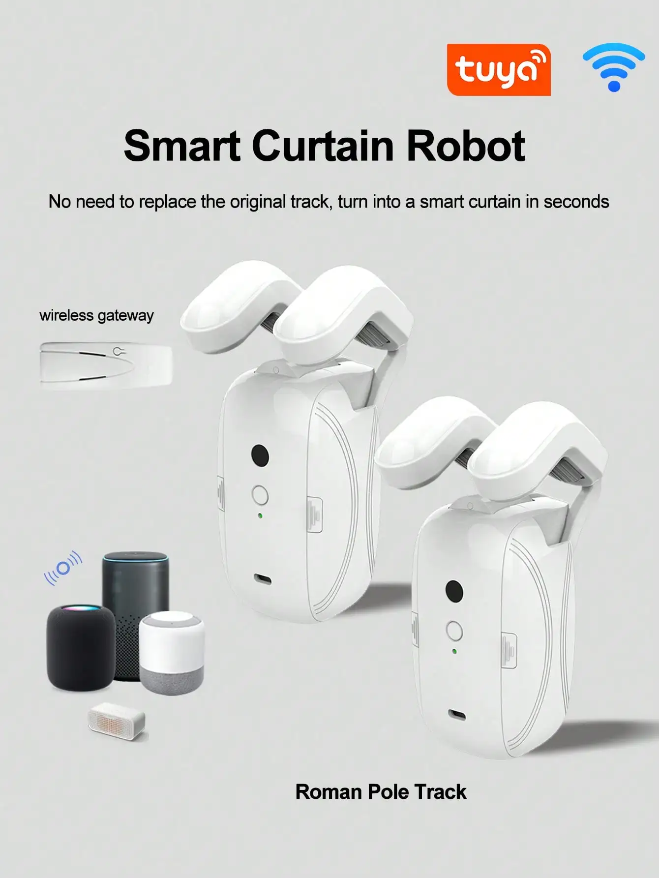 2PCS-Tuya-WiFi-Intelligent-Curtain-Motor-Electric-Curtain-Support-APP ...