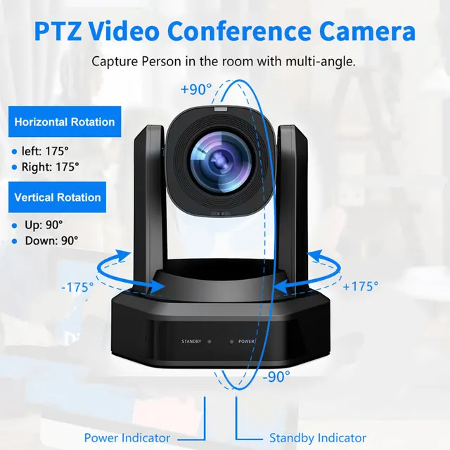 1080P NDI Conference PTZ Video Camera 12x 20x 30x Zoom POE Ai Auto ...