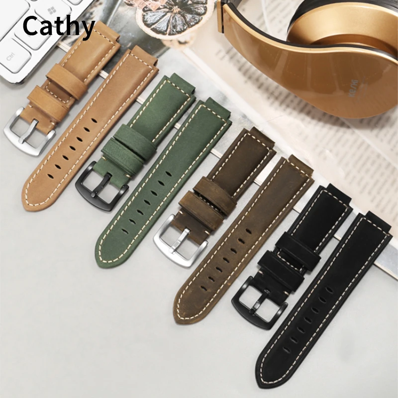 Genuine Leather Watch Strap for Casio GST B400 GST B200 Sweat Proof Men ...