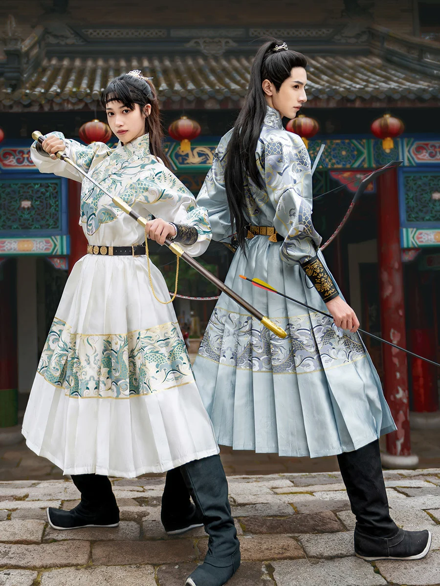 Ancient-Chinese-Hanfu-Costume-Mens-Top-Skirt-Belt-Set-Samurai-Costume ...