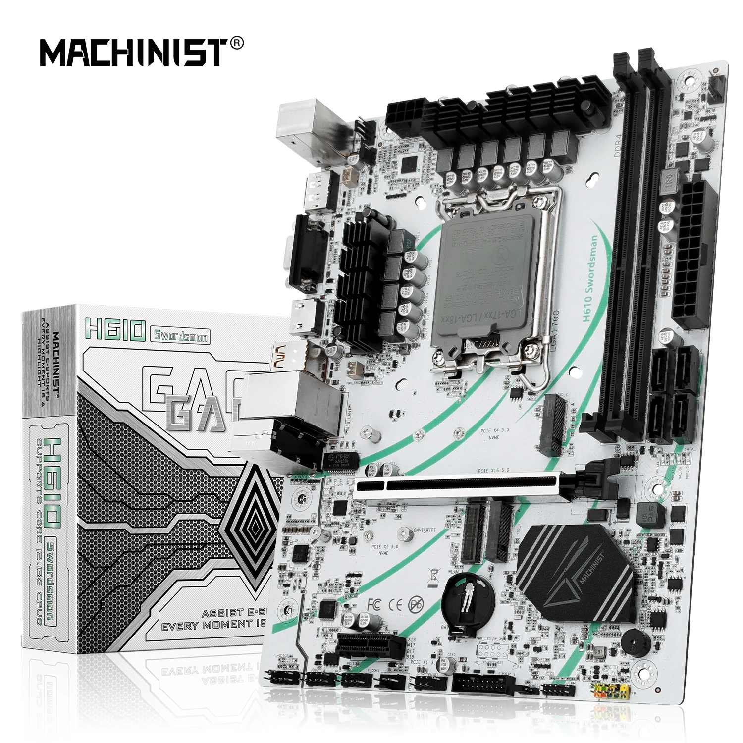 MACHINIST-H610-Swordsman-M-ATX-DDR4-Motherboard-Support-12-13-Gen-Intel ...