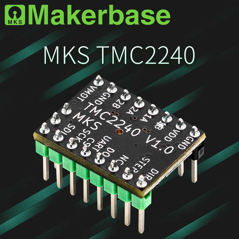 Makerbase MKS TMC2240 2.1A RMS 3A Peak 36VDC Brake Output Protection Stepper Driver SPI Mode ...