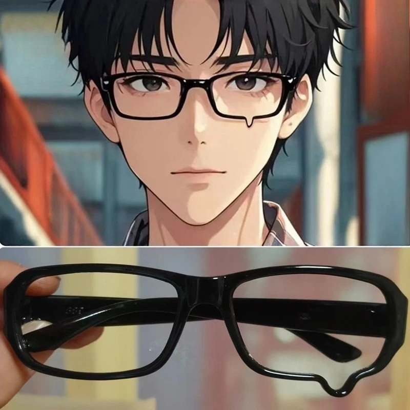 Anime Y2K Teardrop Cosplay Glasses Unisex Without Lenses Eyeglass ...