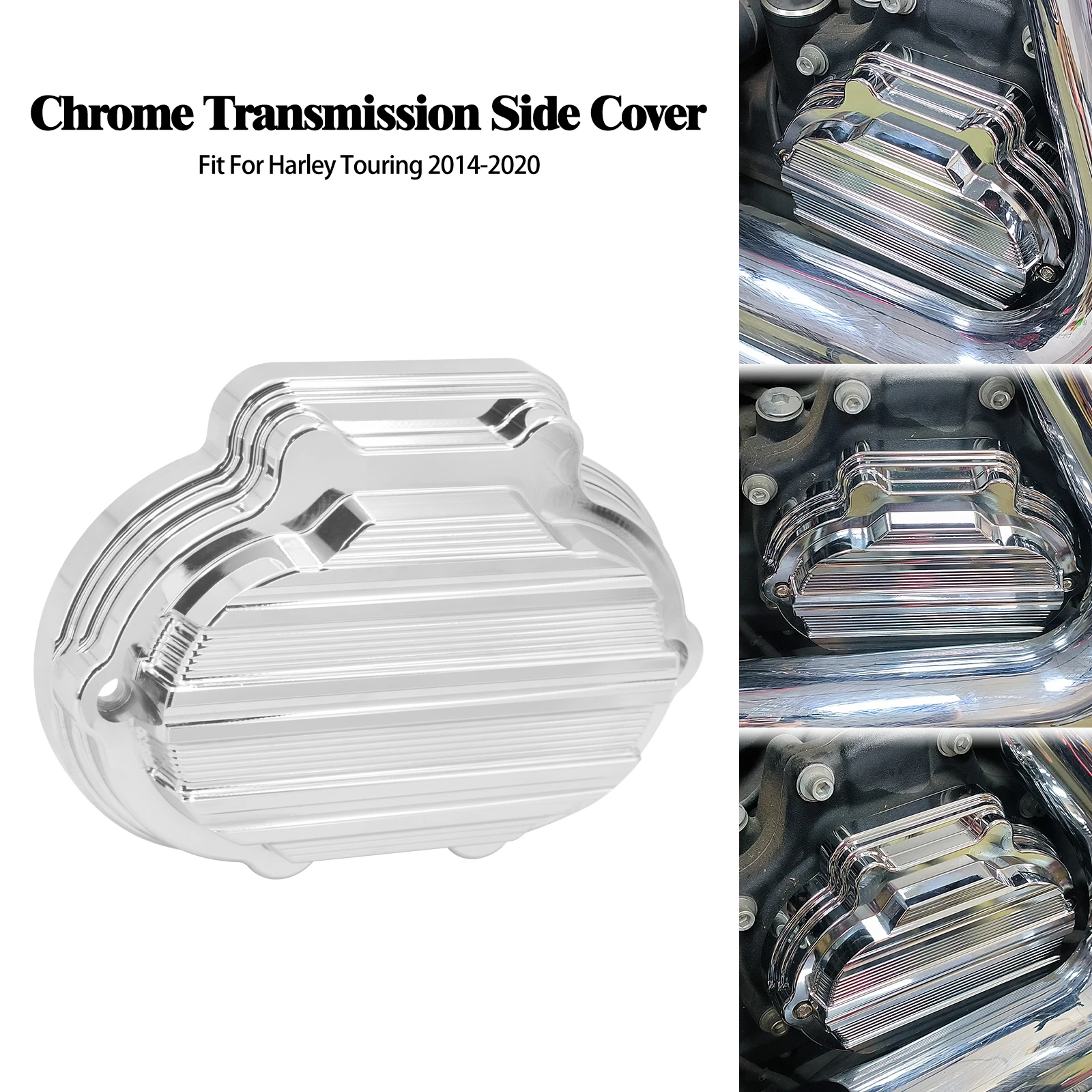 Motorcycle-Transmission-Side-Cover-Black-Chrome-For-Harley-Touring-Road ...