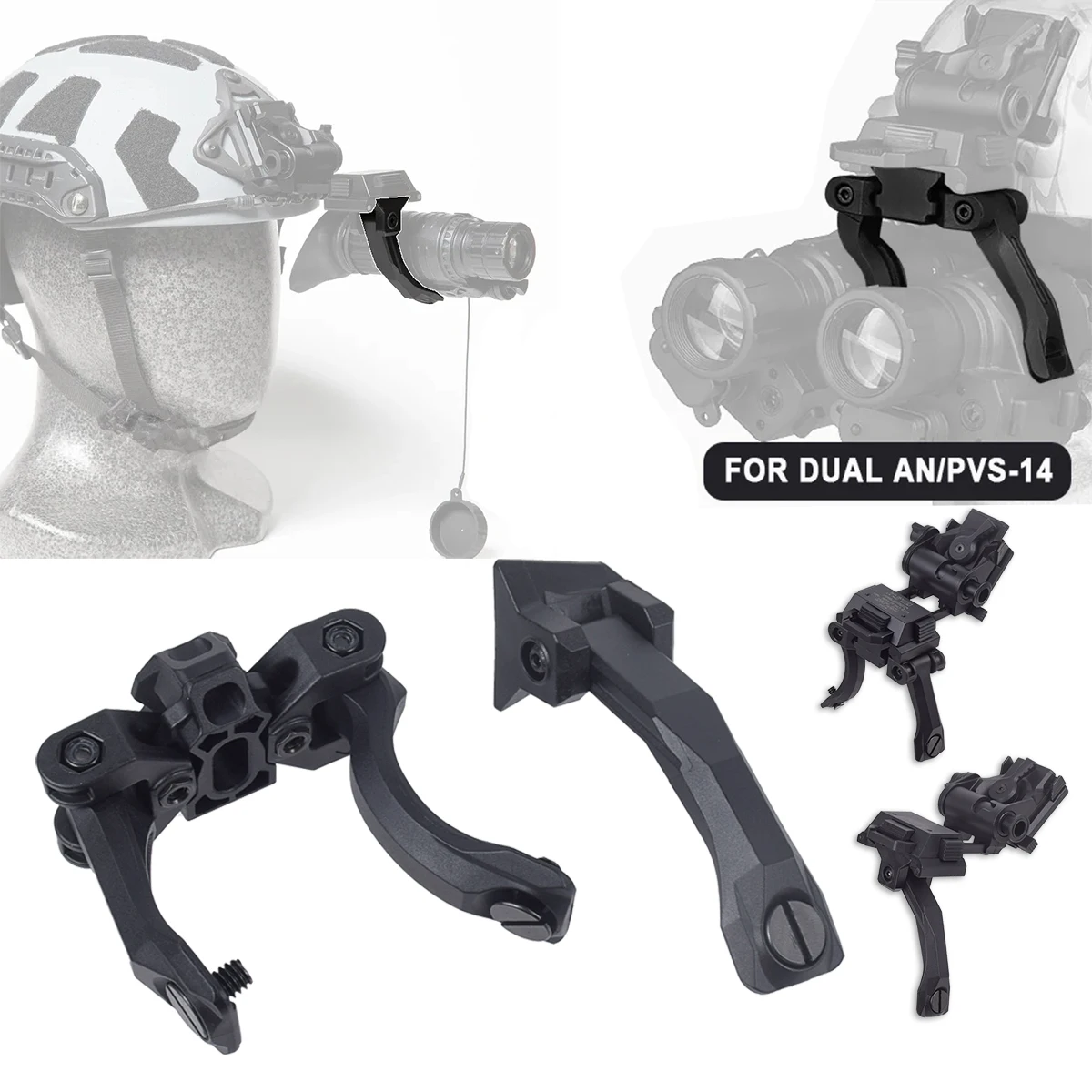 AN-PVS-14-NVG-Bridge-Mount-Nylon-J-Arm-Bracket-Adjustable-Single-or ...