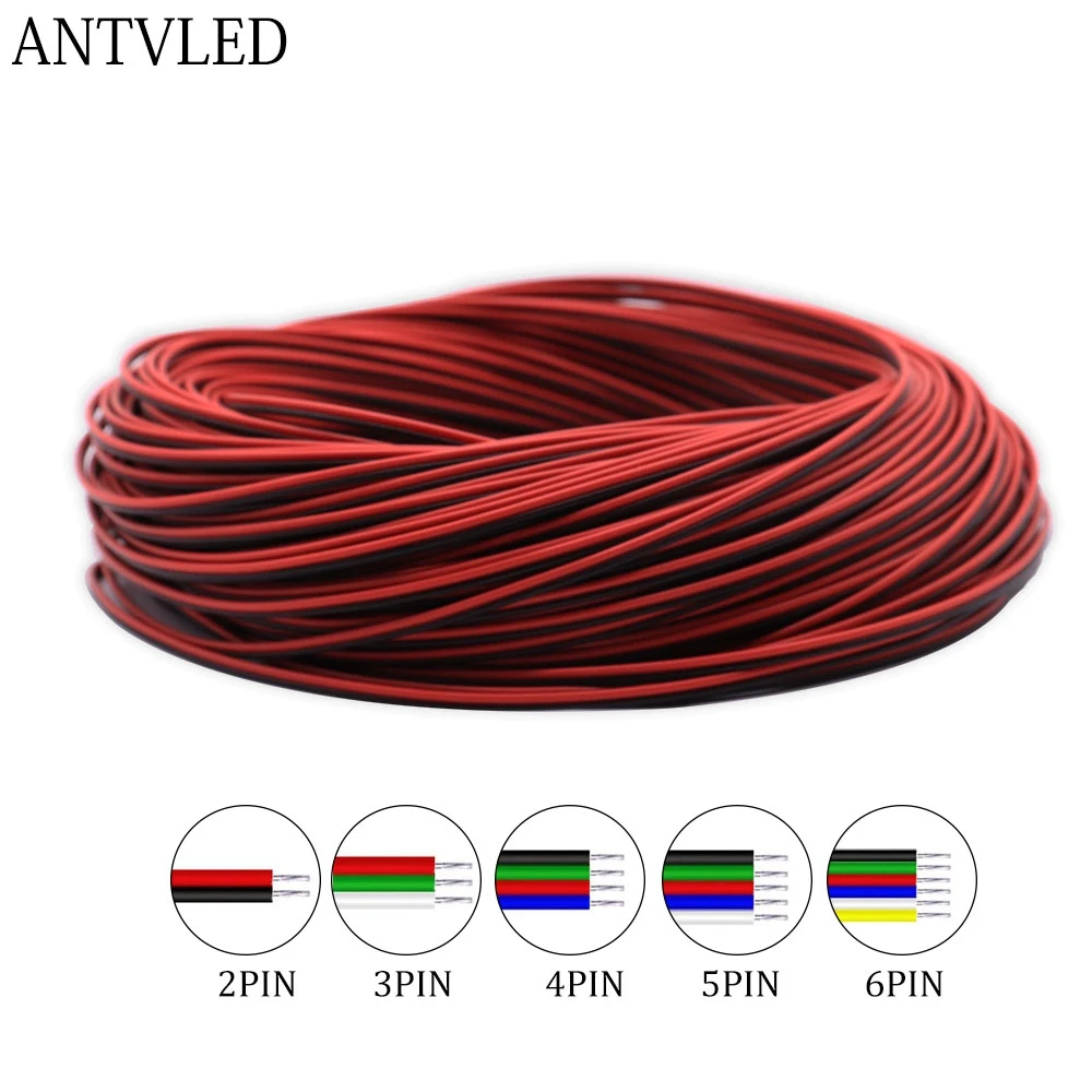 Led-Strip-Light-Wire-Cable-22AWG-2Pin-3Pin-4Pin-5Pin-6pin-EIectric ...