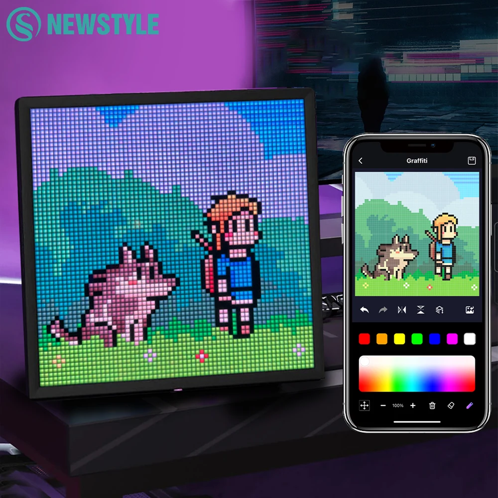 Display-Pixel-Art-Program-vel-com-Controle-Bluetooth-App-Painel-Matrix ...