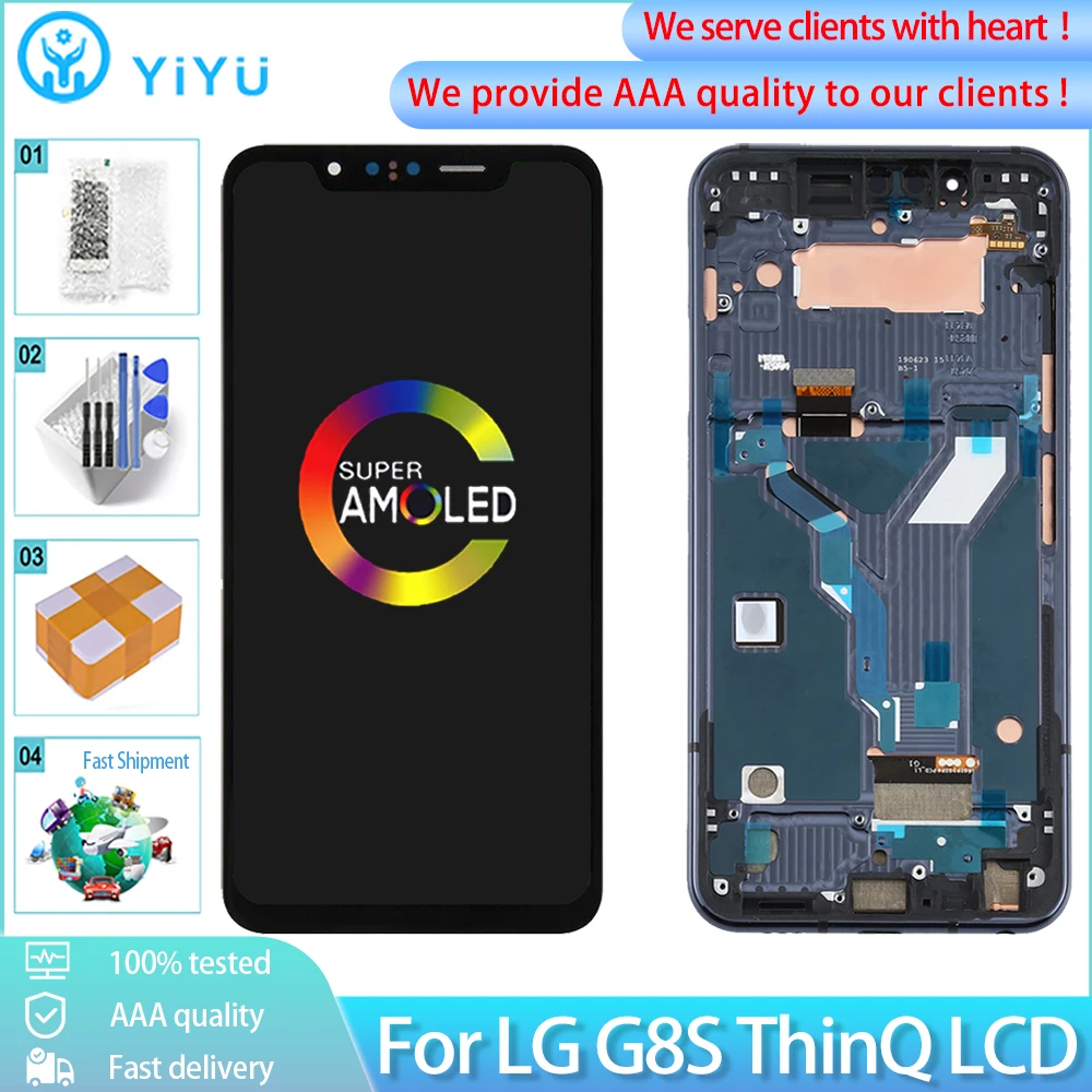 LCD 디스플레이 터치 스크린 디지타이저 어셈블리 교체, LG G8S ThinQ G8 S LMG810 LM G810 ...