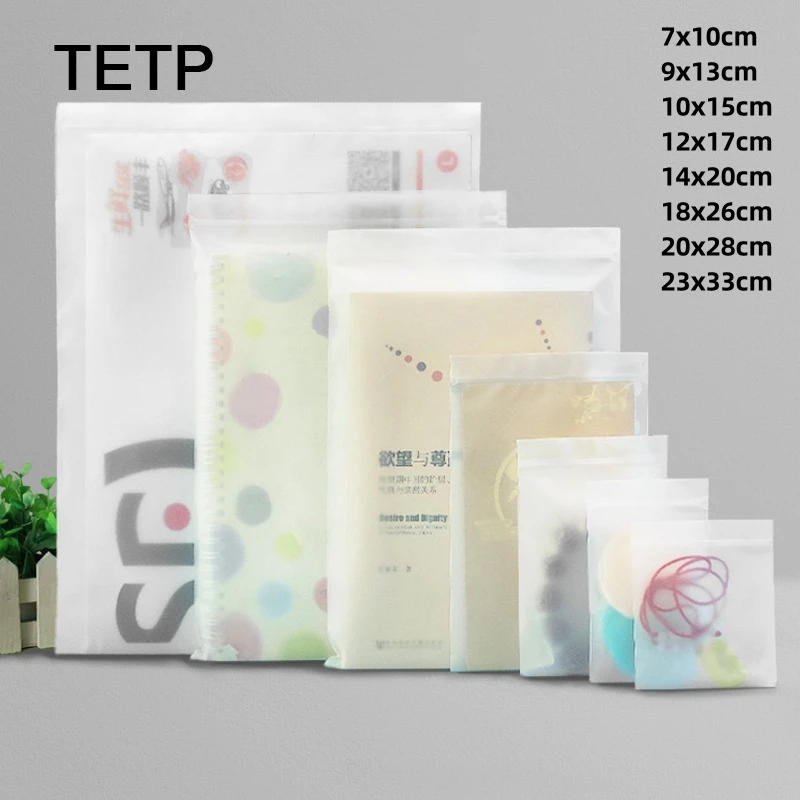 TETP-50Pcs-Frosted-CPE-Ziplock-Bags-Home-Travel-Clothes-Bracelets ...