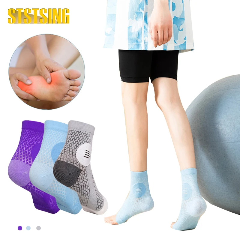 1Pair Neuropathy Socks-Peripheral Neuritis Compression Diabetic Toeless ...