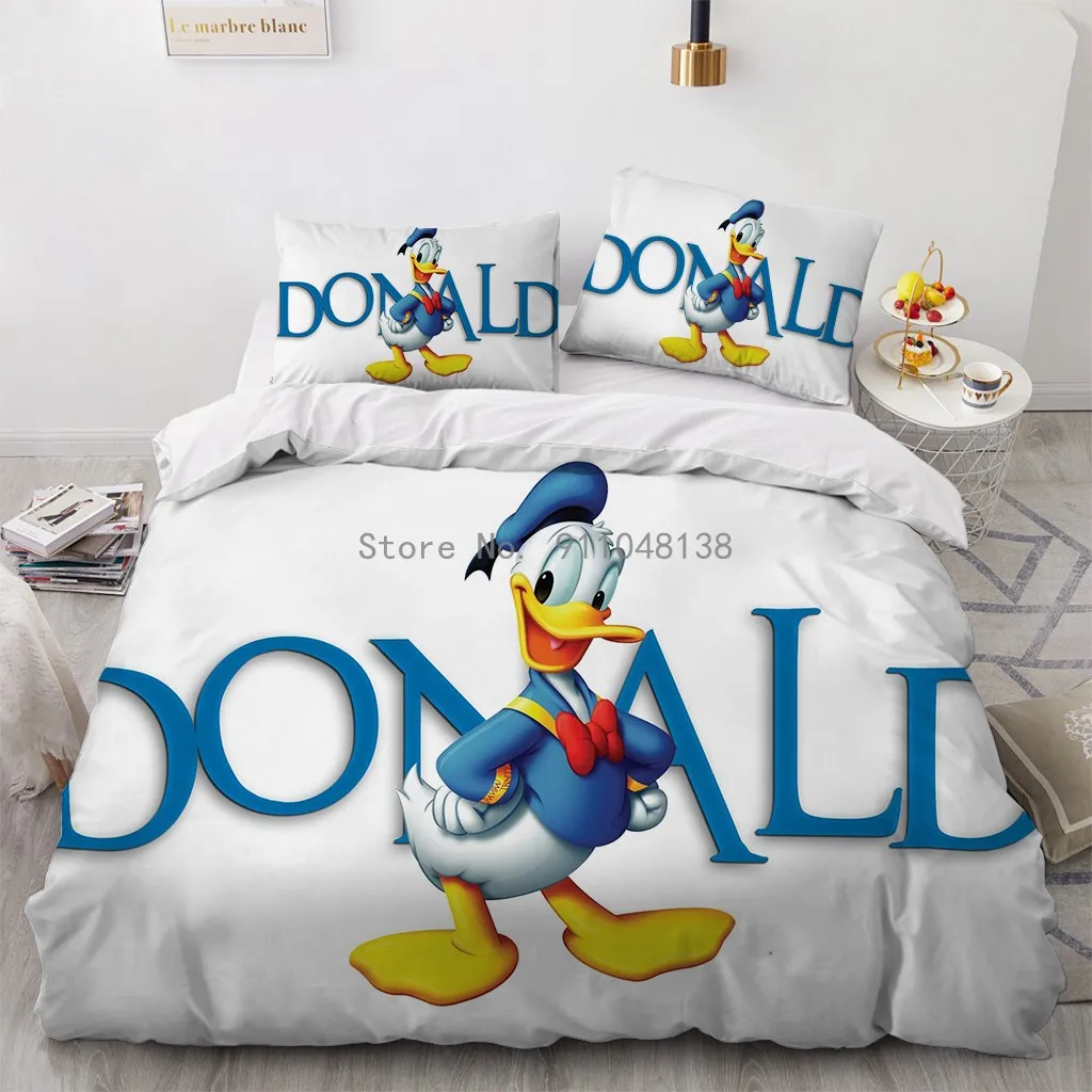 Donald Duck Mickey Minnie Quilt Duvet Cover Set Bedding Twin Full ...