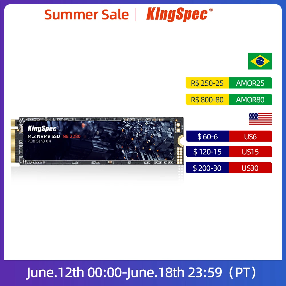 KingSpec disco duro interno para ordenador portátil y de escritorio, unidad de estado sólido M.2 ...