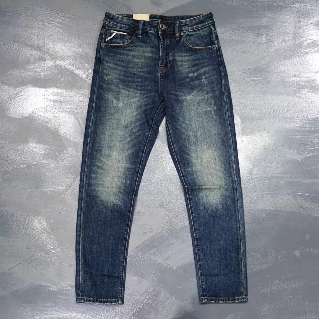 Heavy cotton Japanese retro jeans, men's small straight pants, casual ...