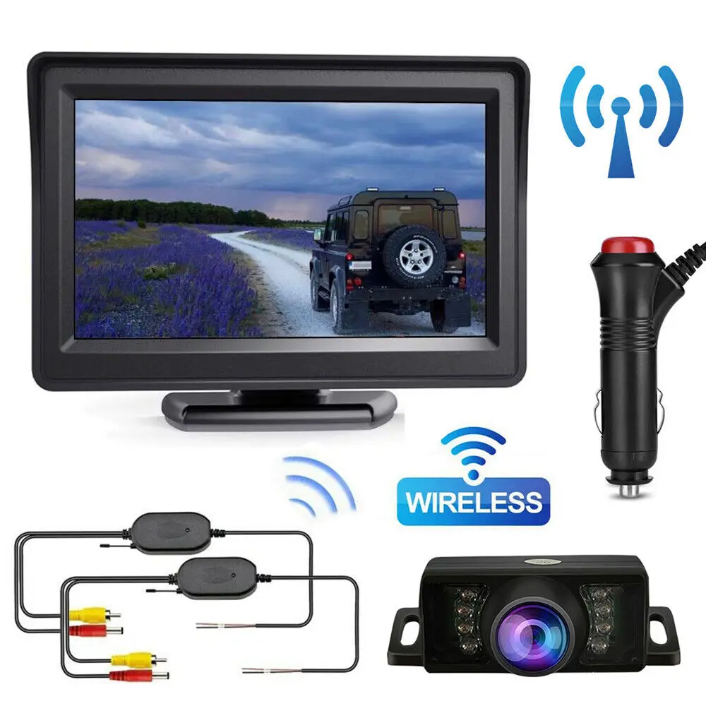 Wireless-4-3-inch-Vehicle-Rear-View-Monitor-Car-Reversing-Backup-Camera ...
