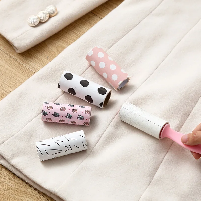 Mini-Tear-Off-Clothes-Sticker-Roller-Sticky-Paper-Portable-Lint-Rollers ...