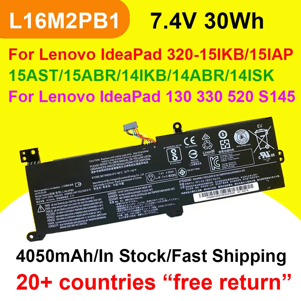 L16M2PB1-For-Lenovo-IdeaPad-130-320-330-520-S145-V145-15IKB-15AST-14IKB ...