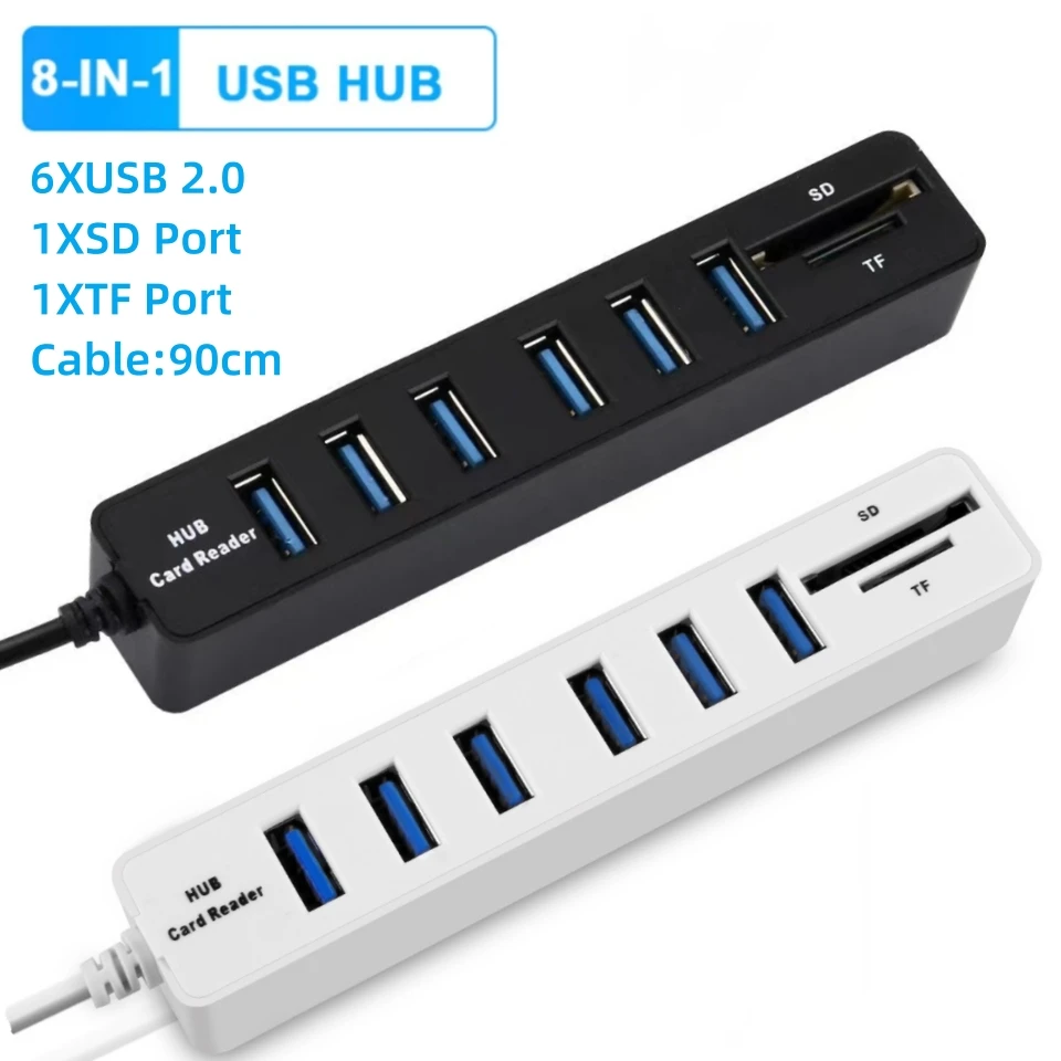 USB-HUB-USB-2-0-Splitter-6-3-USB-Port-Multiport-Expander-With-SD-TF ...