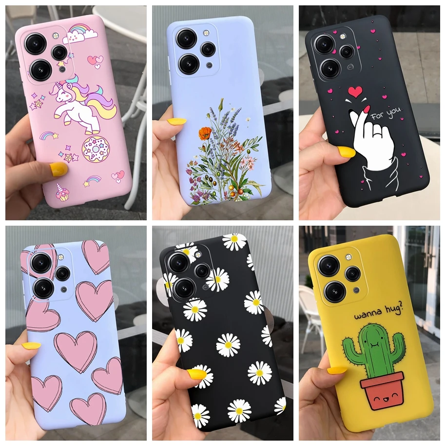 For-Xiaomi-Redmi-12-Case-on-Redmi-12C-Cover-Cute-Daisy-Love-Heart ...
