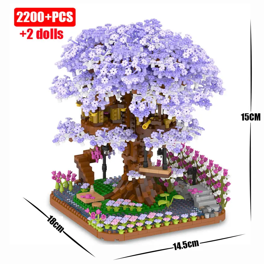 Sakura Tree House Building Blocks - Cherry Blossom Street View Mini ...