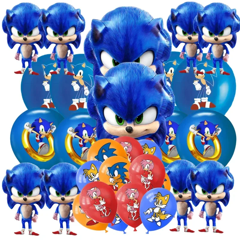 Cartoon-Sonic-Balloons-Set-Baby-Shower-The-Hedgehog-Birthday-Decoration ...