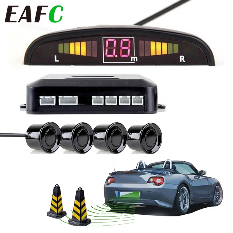Car-Auto-Parktronic-LED-Parking-Sensor-With-4-Sensors-Reverse-Backup ...