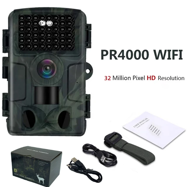 PR4000 WiFi Hunting Trail Camera Bluetooth 1080P Infrared Night Vision ...