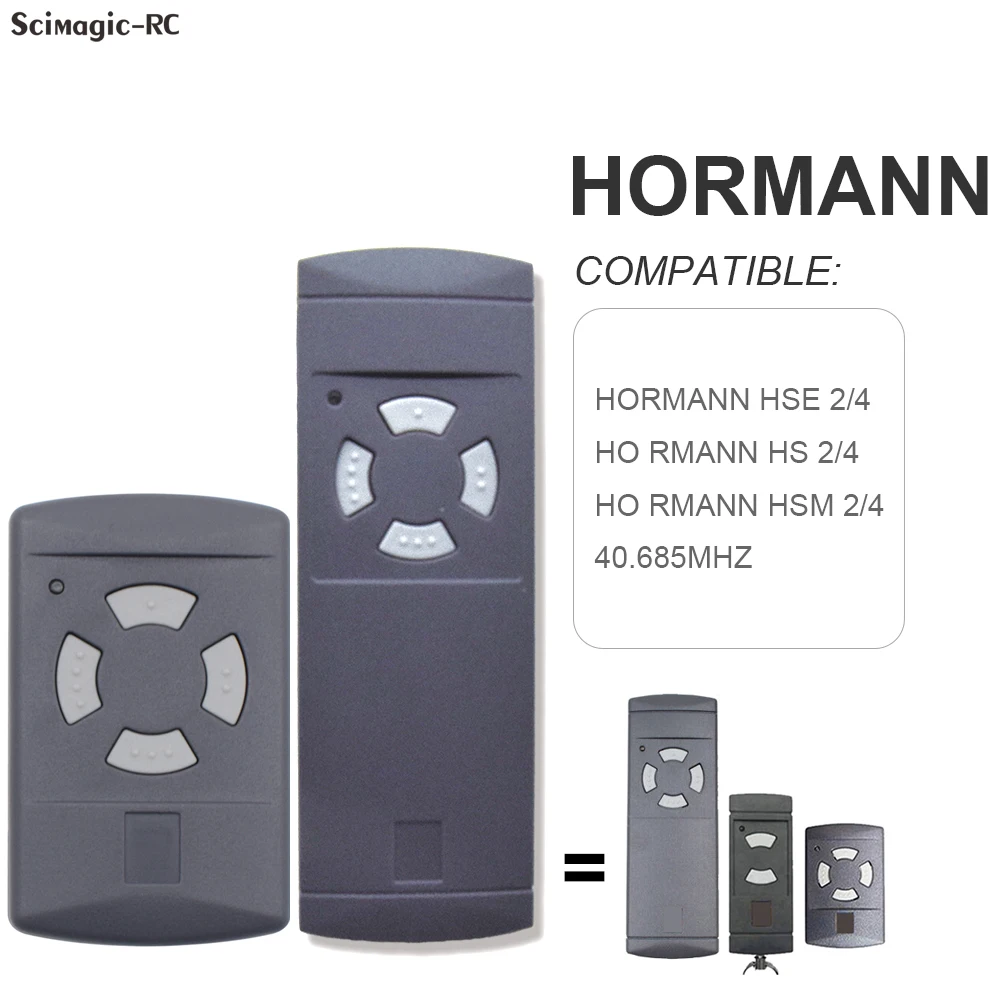 HORMANN HSE2 HSE4 HSM4 40.685 MHz Remote Control Grey Button Garage ...