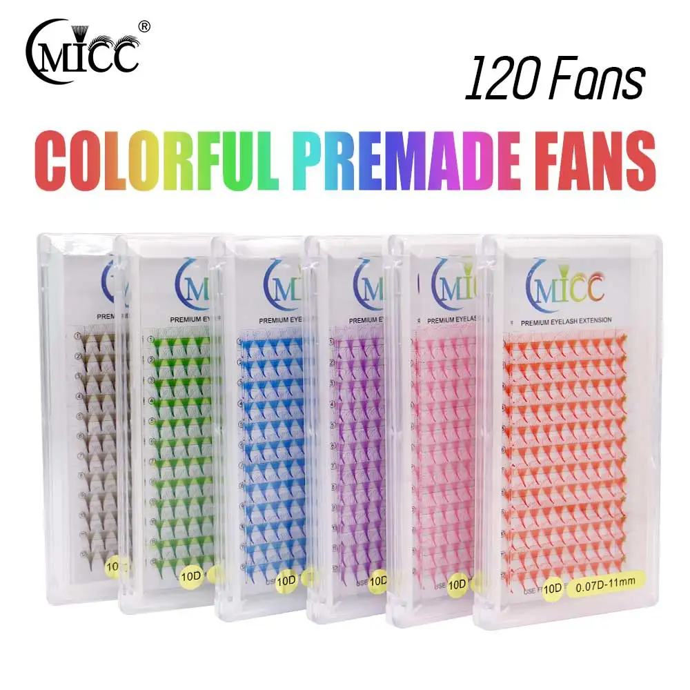 CMICC 120 Fans 6D 10D Colorful Blue Purple Brown Pink Premade Volume ...