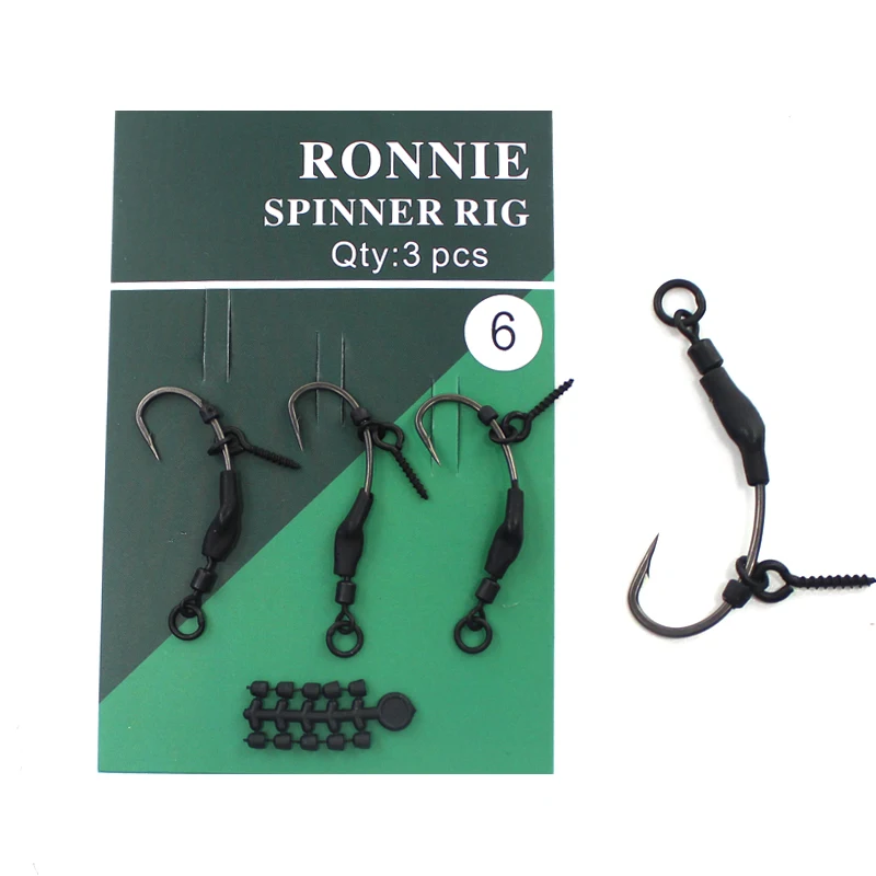 3-pz-Carp-Fishing-Hook-PTEF-rivestito-spinato-Carp-Hook-Ready-legato ...