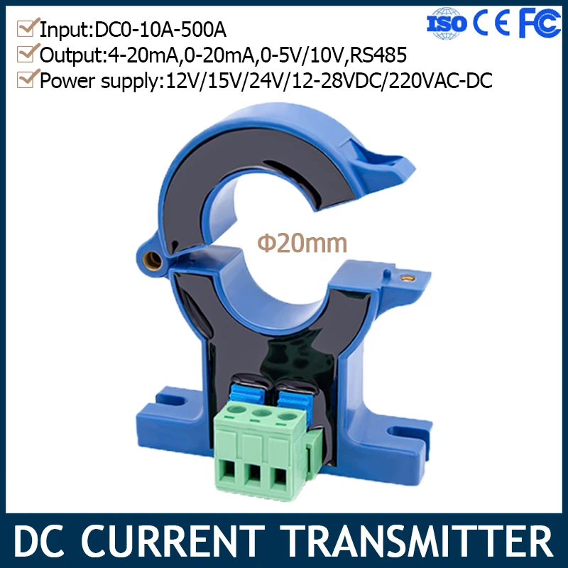 DC-Hall-Current-Transmitter-DC0-500A-Current-Transformer-4-20mA-0-20mA ...