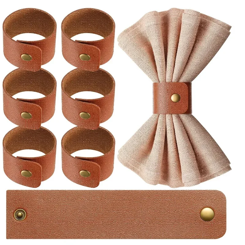 48Pcs-High-Quality-PU-Leather-Table-Napkin-Ring-Buckle-Hotel-Room-Table ...