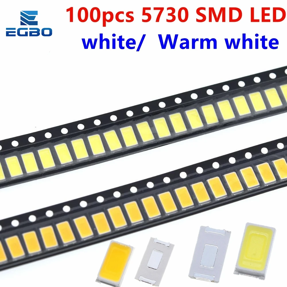 100pcs 5730 SMD LED CW-WW 5630 white Warm white 5.7*3.0mm 40-60lm 150ma ...