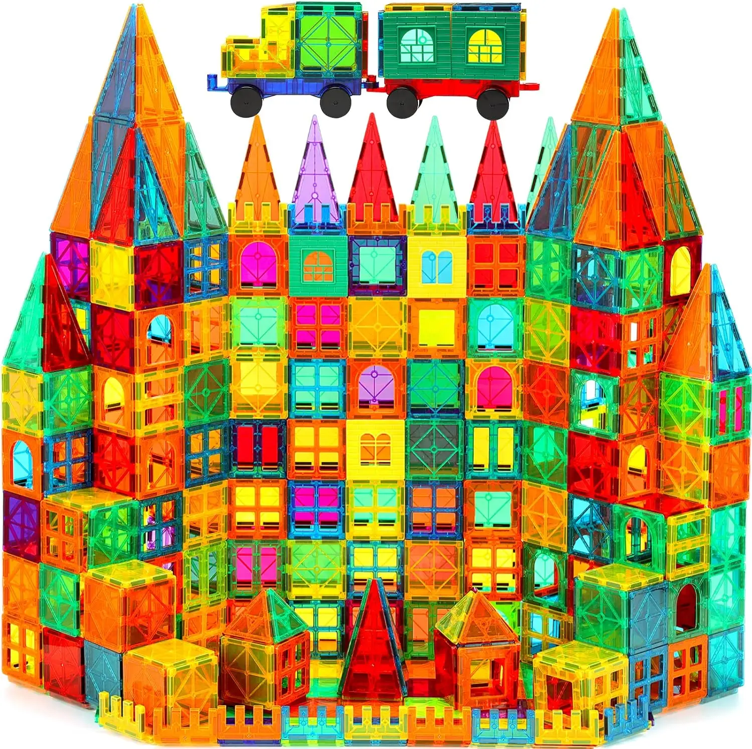 Colorful 3D creative educational magnetic brick building blocks ...