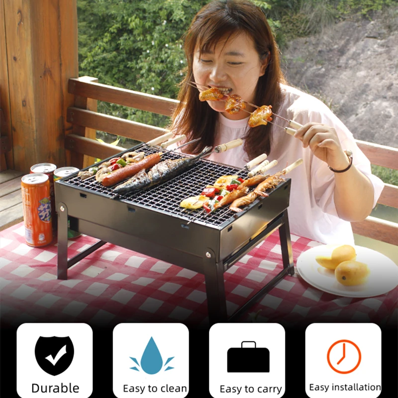 Petit Mini Barbecue Portable et pliable, pour l'extérieur, Camping ...