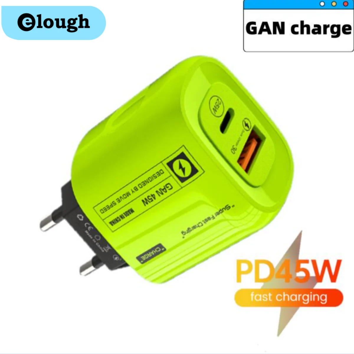 45W-USB-C-GaN-Quick-Charging-Wall-Adapter-USB-PD-Charger-QC3-0-Travel ...