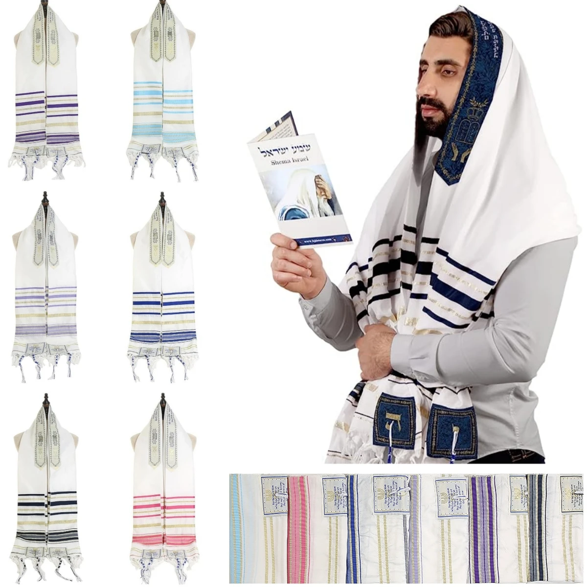 Messianic-Jewish-Israel-Tallit-Prayer-Shawl-Scarfs-With-Talis-Bag-Gifts ...