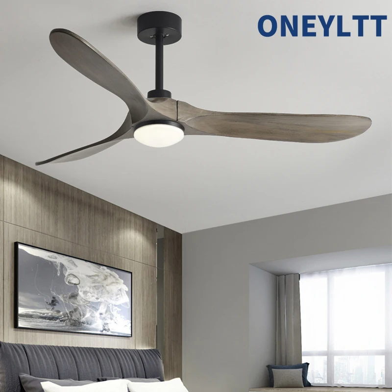 Strong-wind-solid-wood-fan-light-Nordic-restaurant-living-room-electric ...