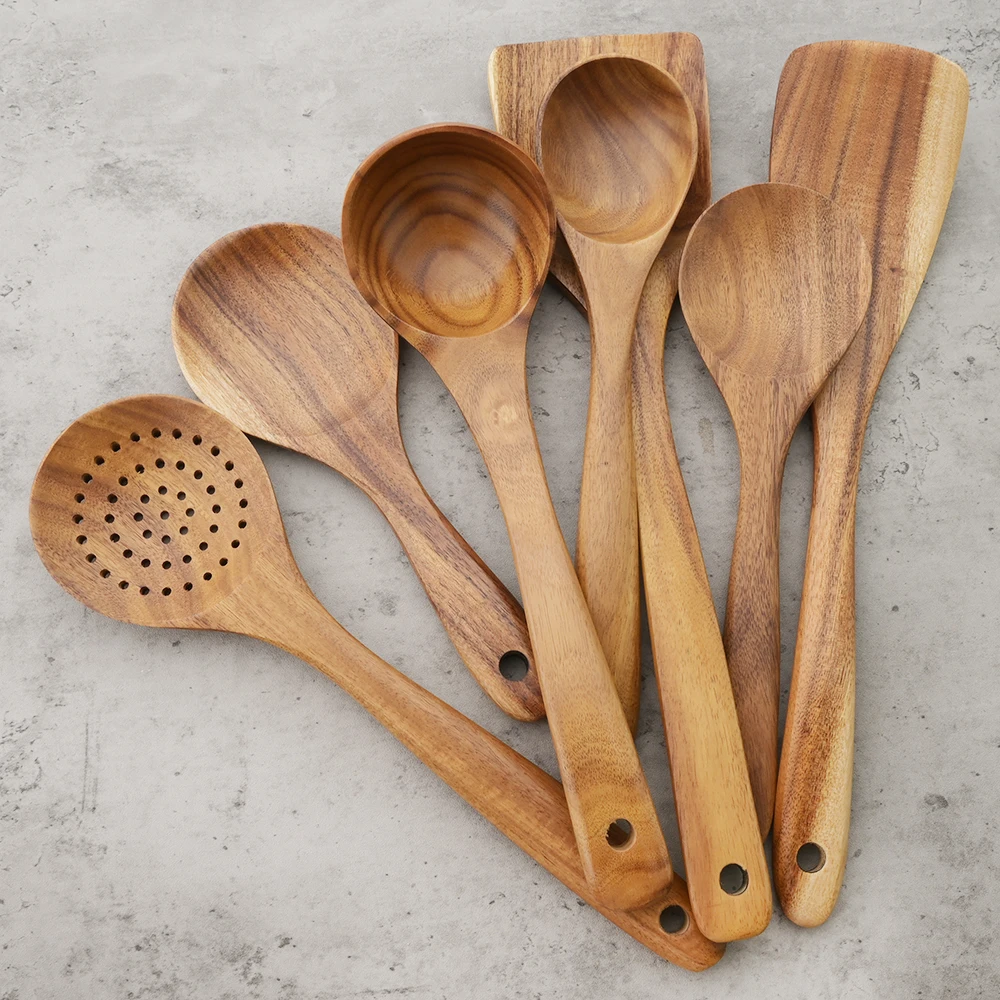 Conjunto-De-Utens-lio-De-Cozinha-De-Madeira-Natural-Reutiliz-vel-Esp ...