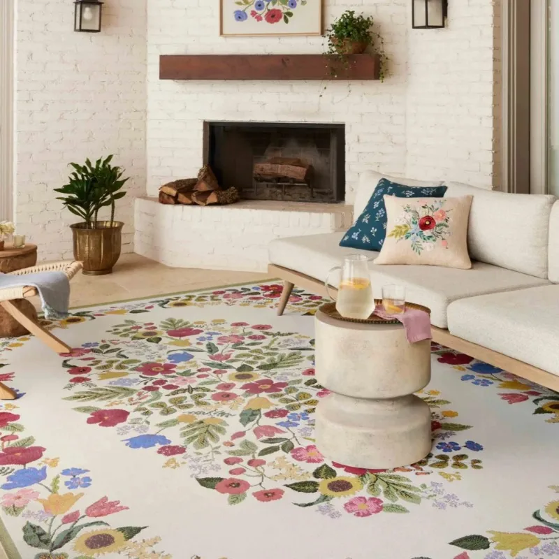Vintage Floral Pattern Carpet for Living Room Rugs Bedroom Bedside ...